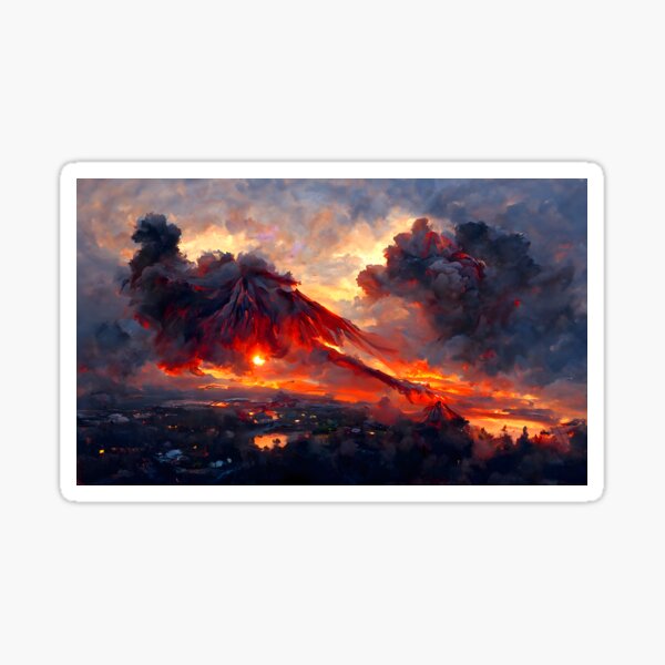 "Volcanic Eruption" Sticker by lostcauseblue | Redbubble