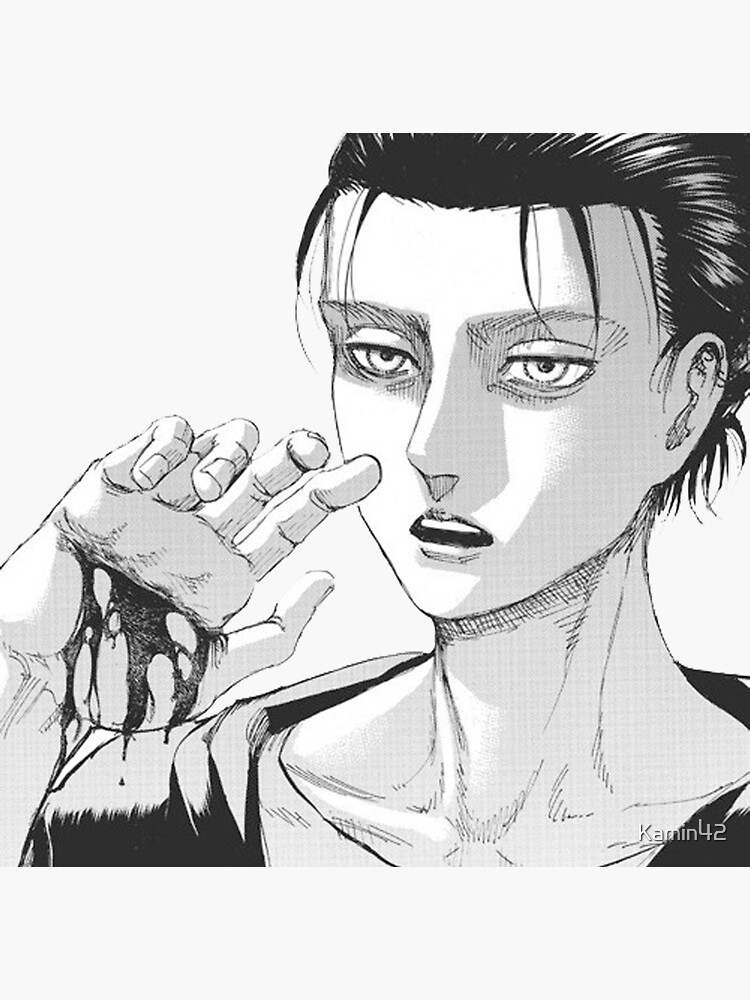"Eren Yeager Atot Cut Hand " Sticker by Kamin42 | Redbubble
