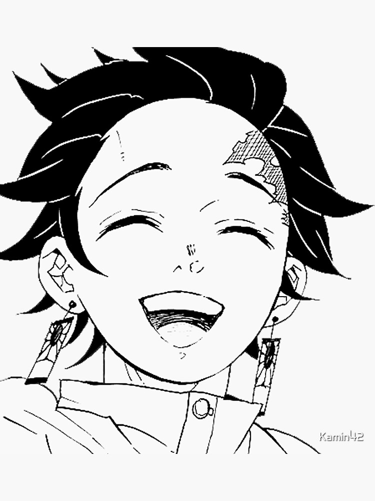 "Tanjiro Kamada Smiling" Sticker by Kamin42 | Redbubble