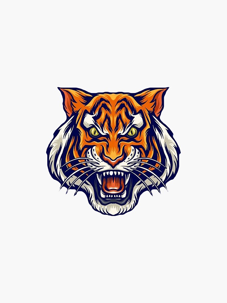 "angry tiger sticker new lunar year" Sticker for Sale by hakimayoub ...