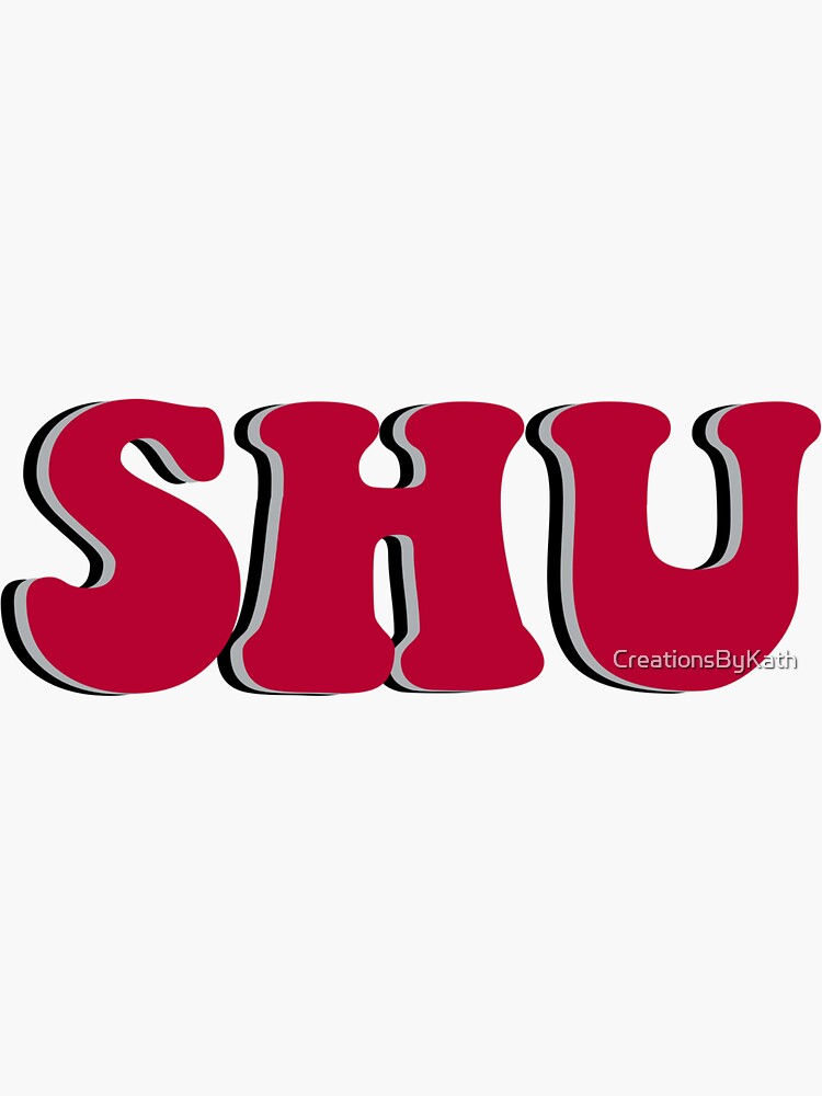 "Sacred Heart SHU" Sticker by CreationsByKath | Redbubble