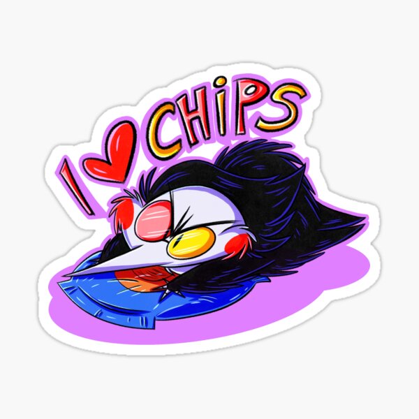 "Spamton/Rascal loves chips" Sticker for Sale by DazzieFizz | Redbubble