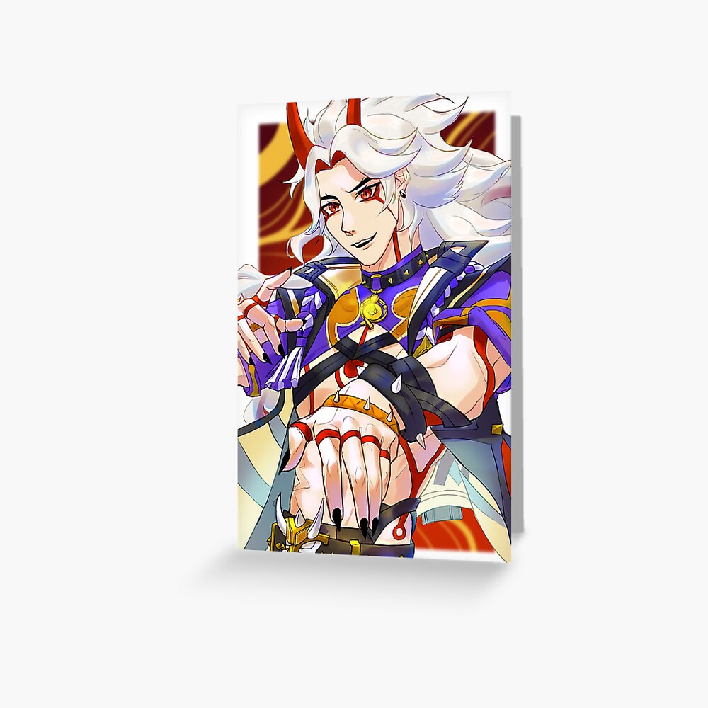 "Arataki Itto - Genshin Impact" Greeting Card by chocceler | Redbubble