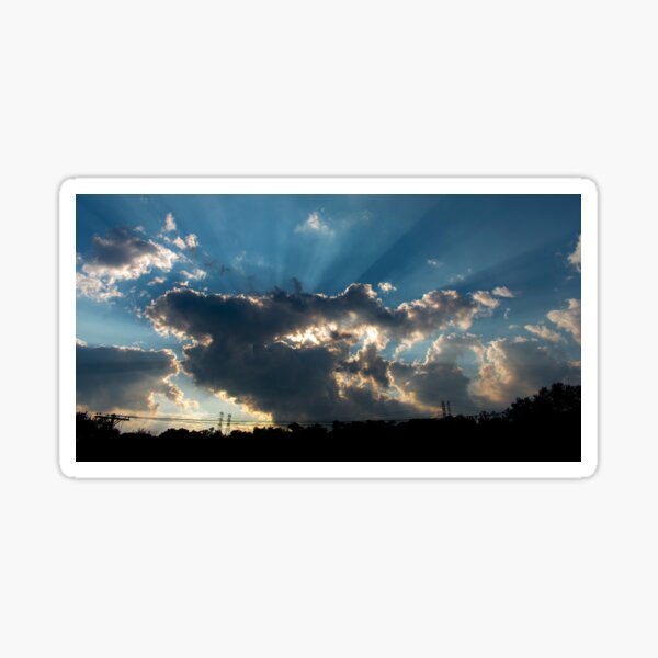 "Beautiful Sunset with Clouds and Sun Rays " Sticker for Sale by ...