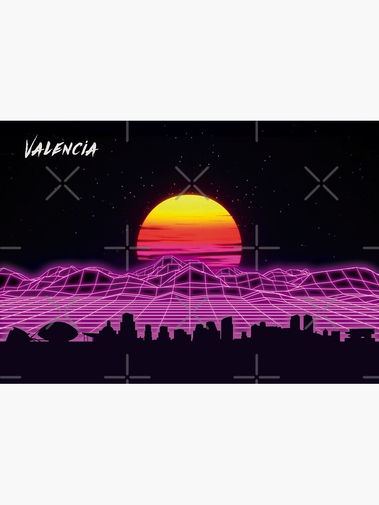 "Valencia Skyline Neon Nights" Sticker for Sale by danielfgf | Redbubble