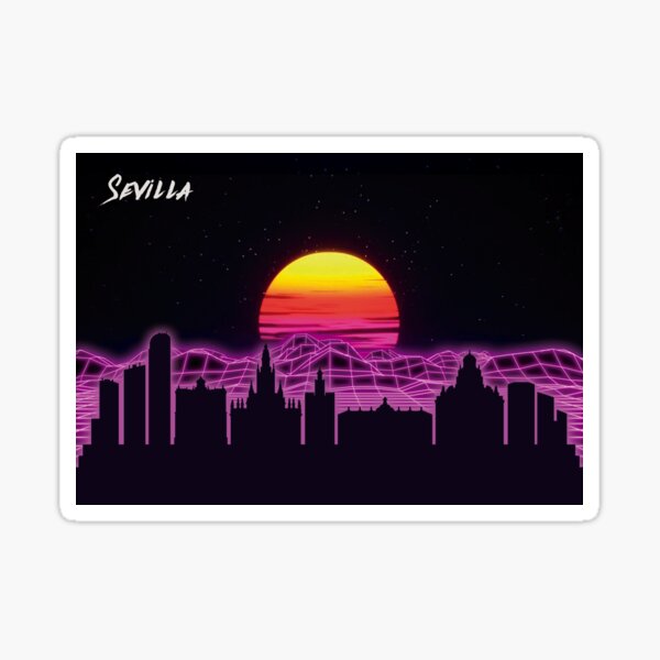 "Sevilla Skyline Neon Nights" Sticker by danielfgf | Redbubble