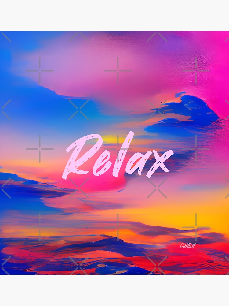 "Relax - Relaxing - Calming - Rainbow" Sticker by CattlettArt | Redbubble