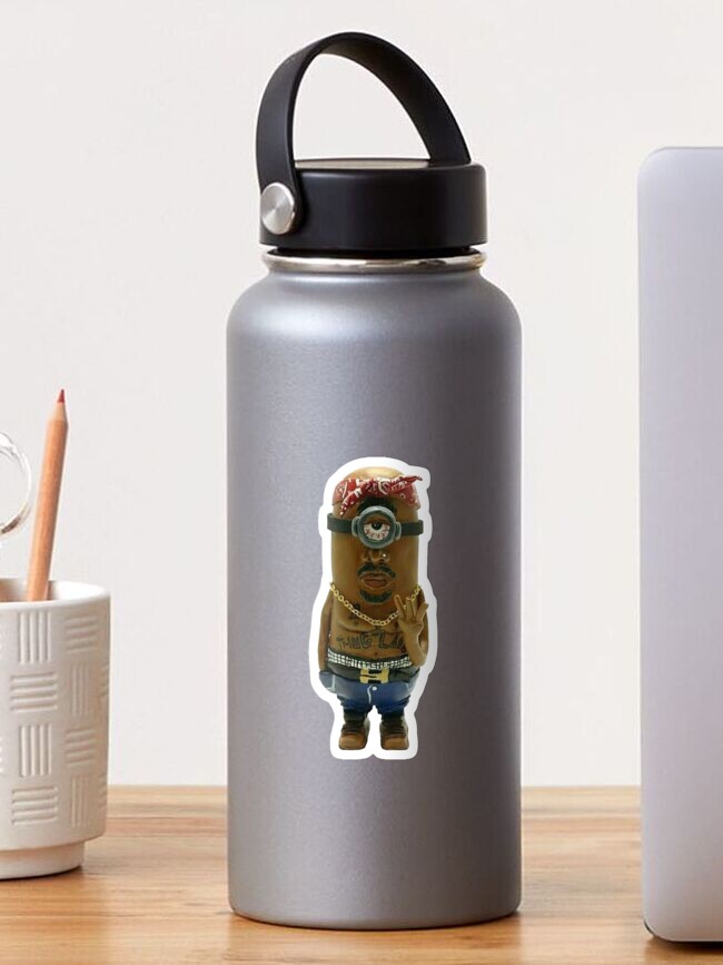 "Tupac Minion" Sticker for Sale by DoorGang | Redbubble