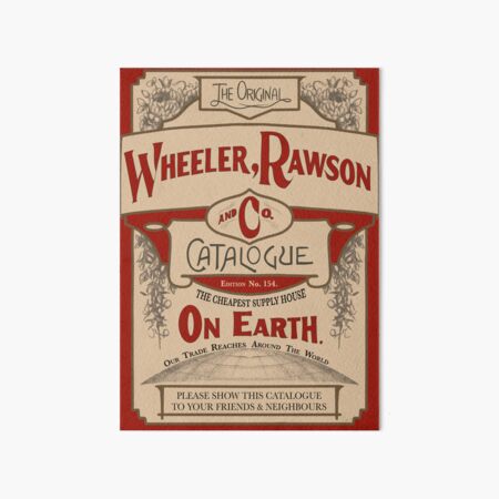 "RDR2 Wheeler Rawson and Co Catalogue Cover" Art Board Print by ...