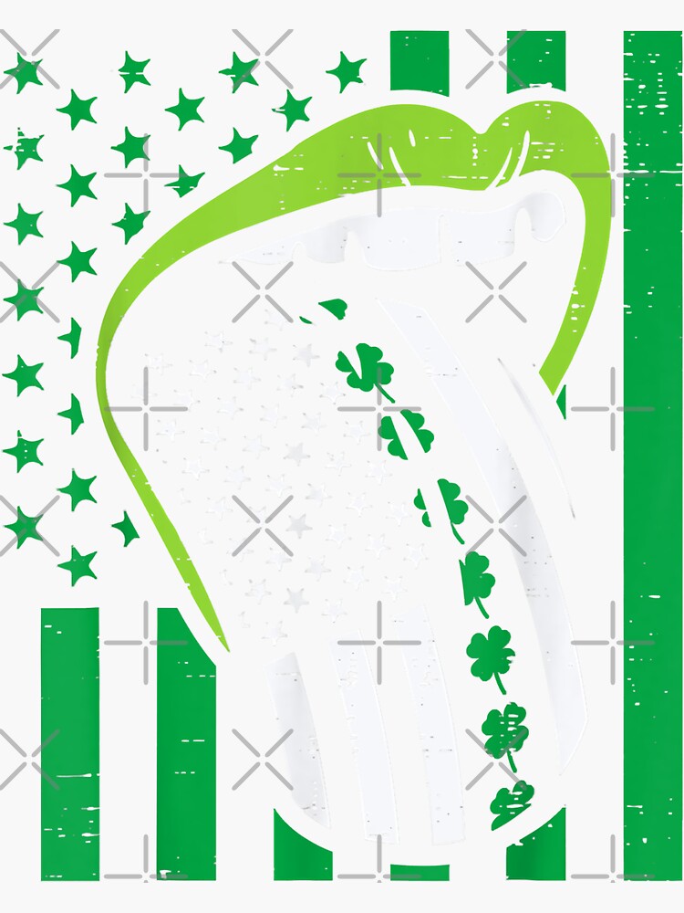 "Irish Lips Tongue US Flag St Patricks Day Patriot Women" Sticker by ...