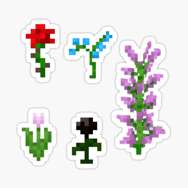 "minecraft flowers" Sticker for Sale by VisedIsland | Redbubble