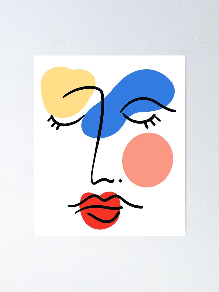 "Bold abstract face line drawing" Poster for Sale by ilzesgimene ...