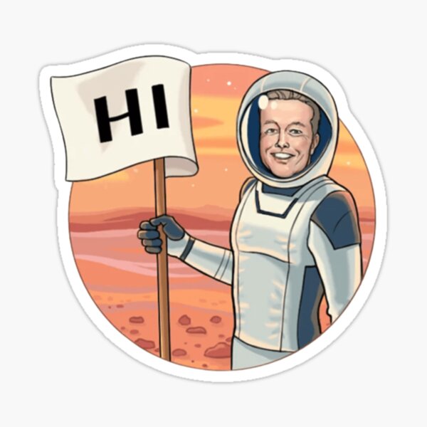 "MARS PLANET NASA ELON MUSK ASTRONAUT" Sticker by SWAGABLANCA | Redbubble
