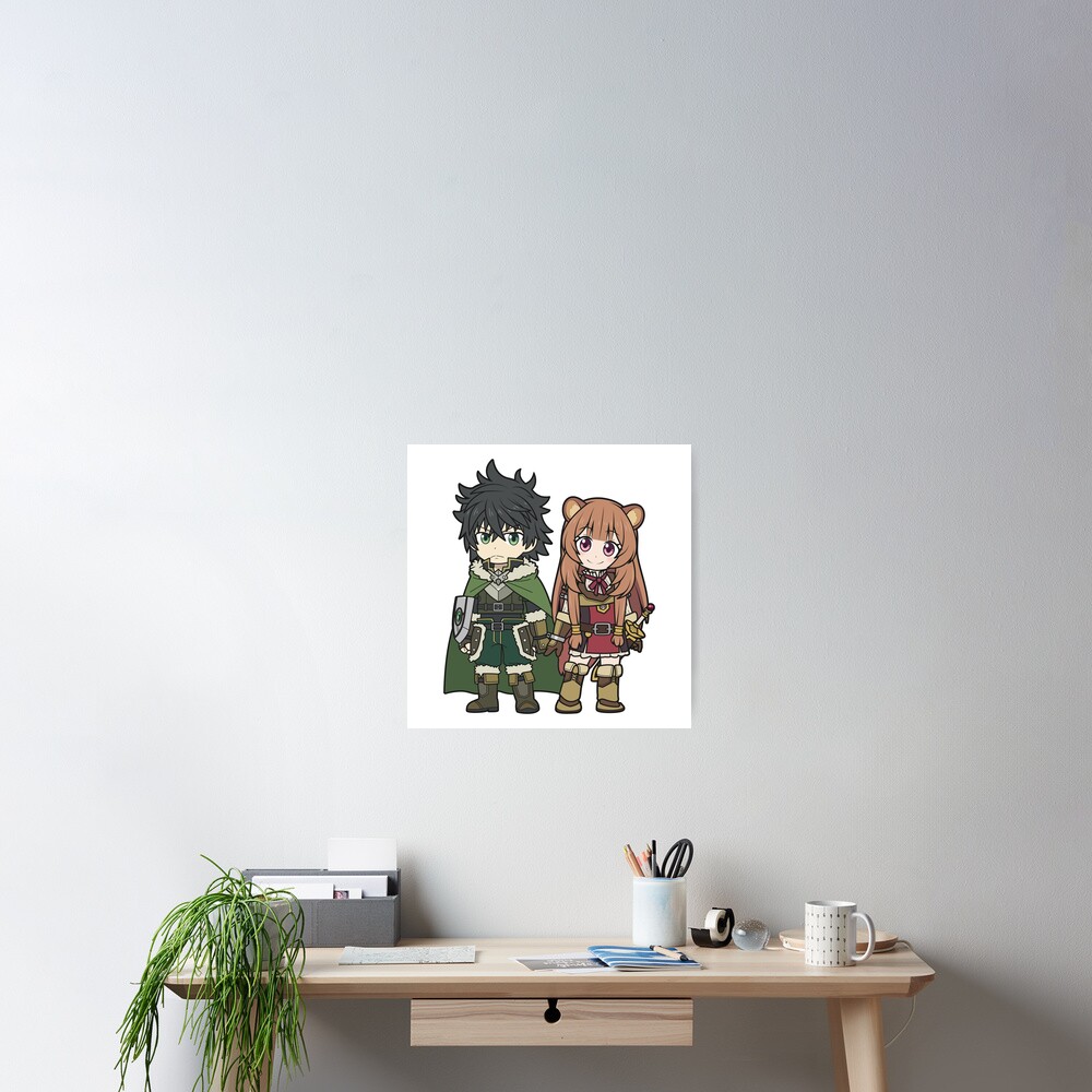 "Shield Hero Naofumi and Raphtalia Chibi" Poster for Sale by ...