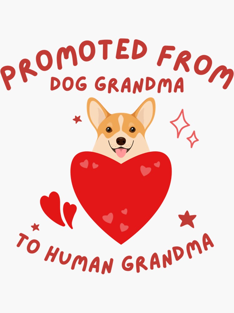 "Promoted From Dog Grandma To Human Grandma " Sticker for Sale by ...