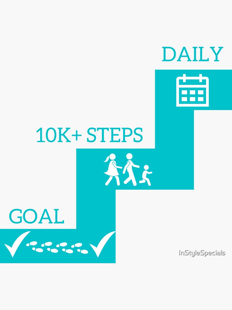 "Daily 10K+ Steps Goal" Sticker by InStyleSpecials | Redbubble