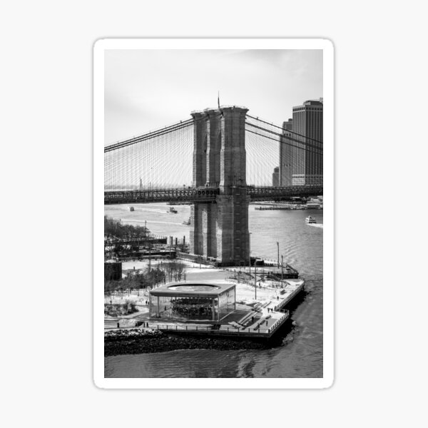 "Brooklyn Bridge New York City Black and White" Sticker by ...