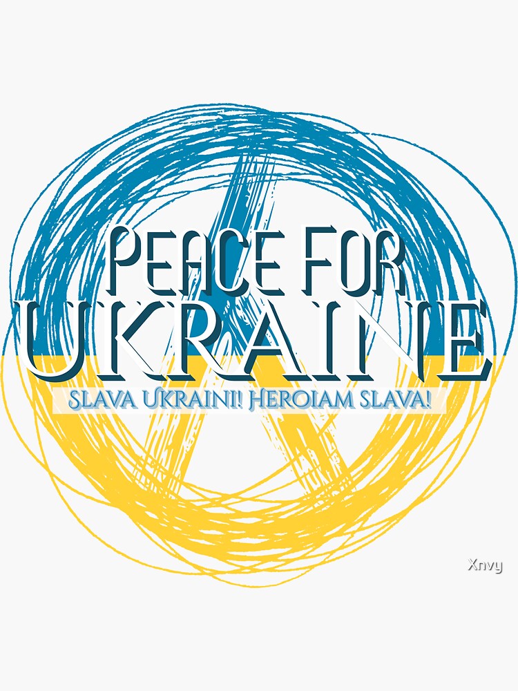 "Peace For Ukraine" Sticker by Xnvy | Redbubble