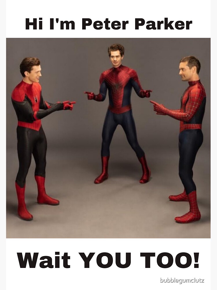 "Tom, Andrew and Tobey iconic meme recreation" Sticker by ...