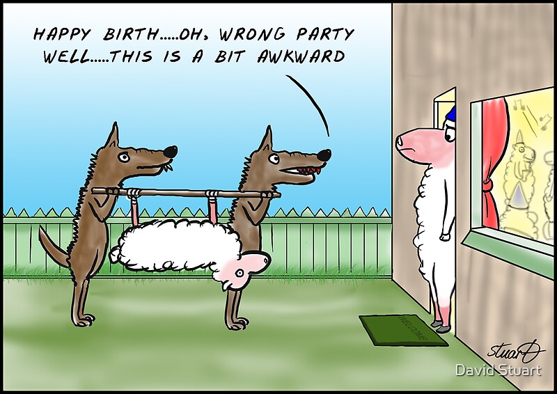 "Wrong party!" by David Stuart | Redbubble