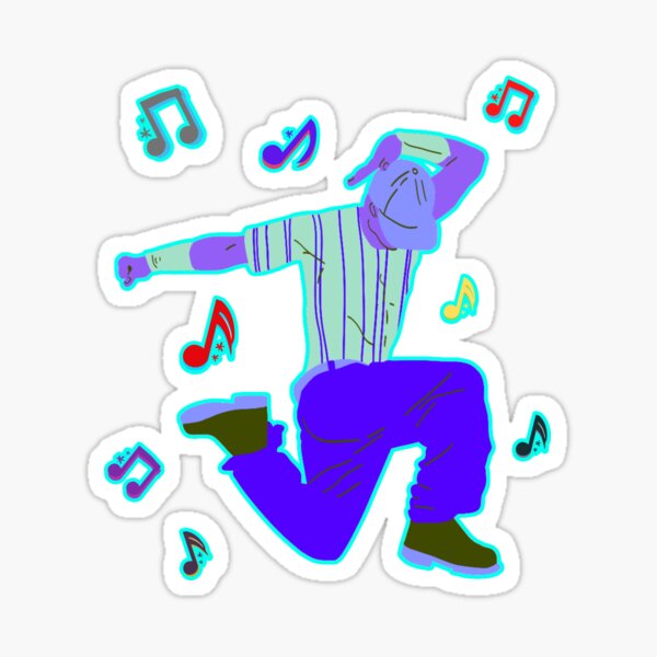 "blue hip hop dancer" Sticker by Astralia | Redbubble