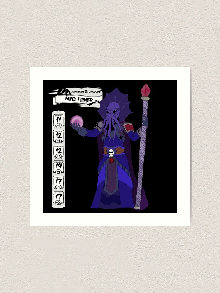 "DND Mind Flayer Stats" Art Print by Black-Orc | Redbubble