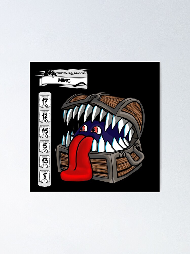 "DND Mimic Stats" Poster for Sale by Black-Orc | Redbubble