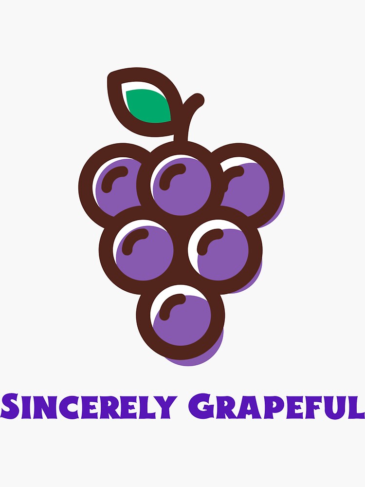 "Grapeful" Sticker by youngstation | Redbubble