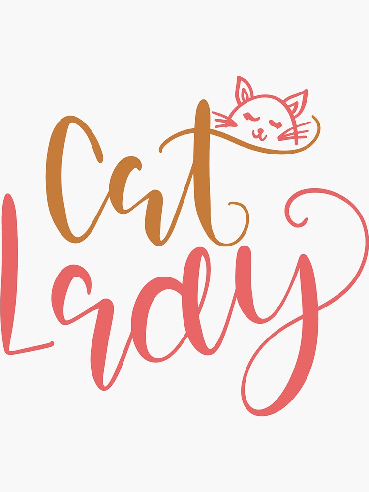 "Cat Lady" Sticker by Tia-Ako | Redbubble