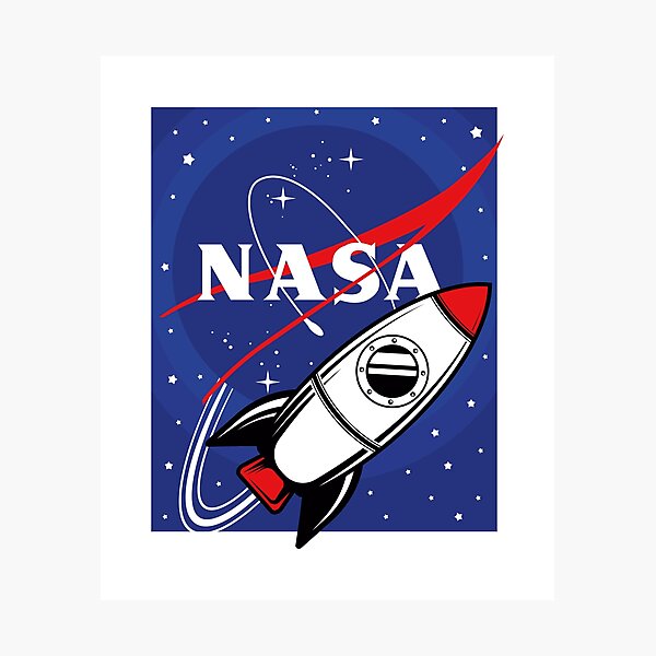 Lámina fotográfica «Tema de dibujos animados de cohetes de la NASA» de ...