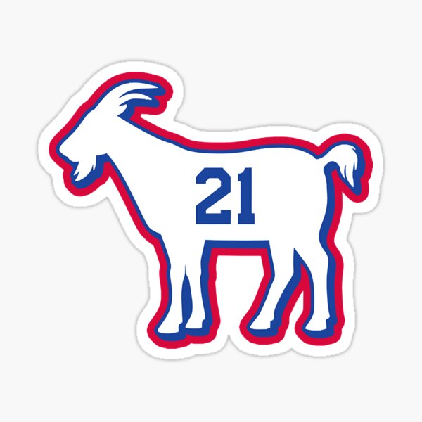 "PHI GOAT - 21 - Red " Sticker by ndavita540 | Redbubble