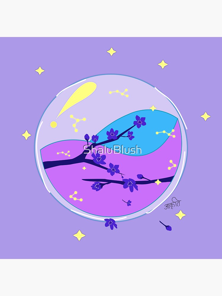 "Purple Moon " Sticker by ShaluBlush | Redbubble