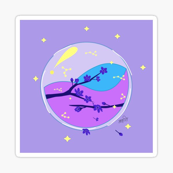 "Purple Moon " Sticker by ShaluBlush | Redbubble