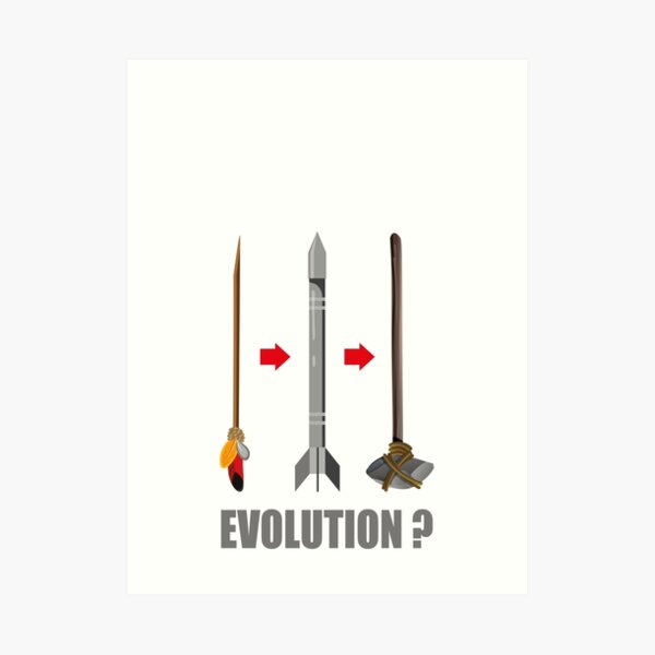 " "Evolution?" Anti-nuclear cold war propaganda poster" Art Print for ...