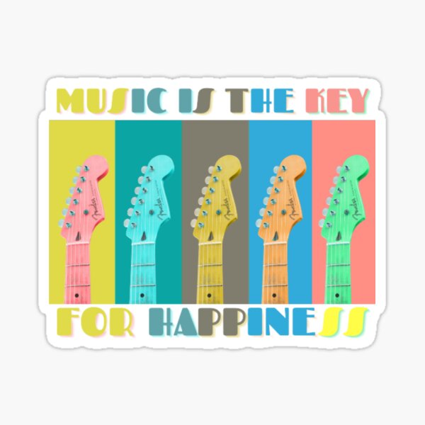 "Music Is The Key For Happiness" Sticker for Sale by TristanTan | Redbubble