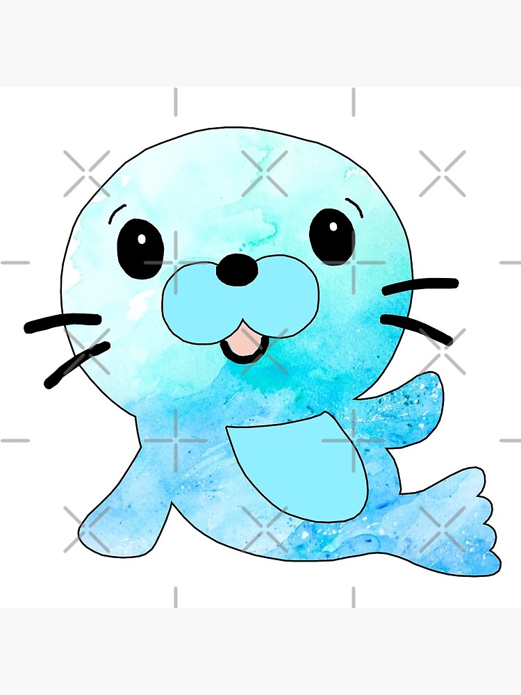 Póster «pequeña foca feliz (edición en acuarela)» de ShipsinParadise ...