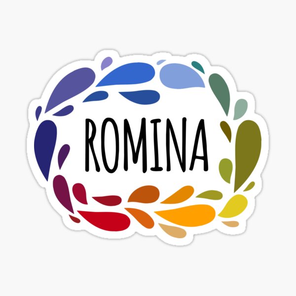 "Romina Name Cute Colorful Gift Named Romina" Sticker by kindxinn ...