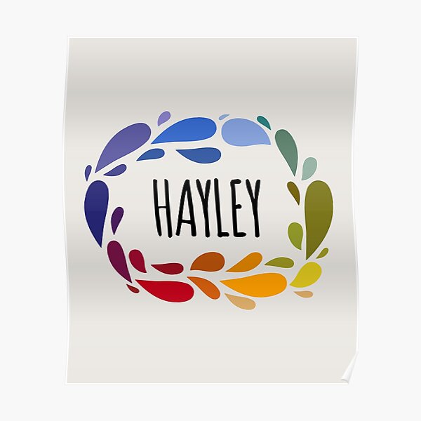 "Hayley Name Cute Colorful Gift Named Hayley" Poster for Sale by ...