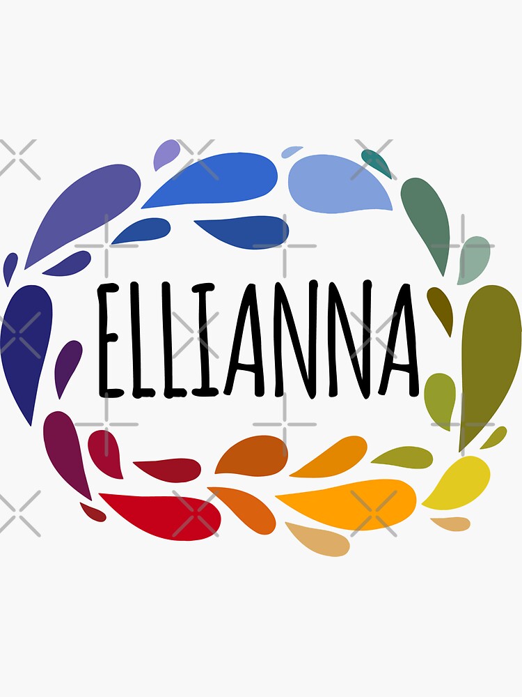 "Ellianna Name Cute Colorful Gift Named Ellianna" Sticker by kindxinn ...