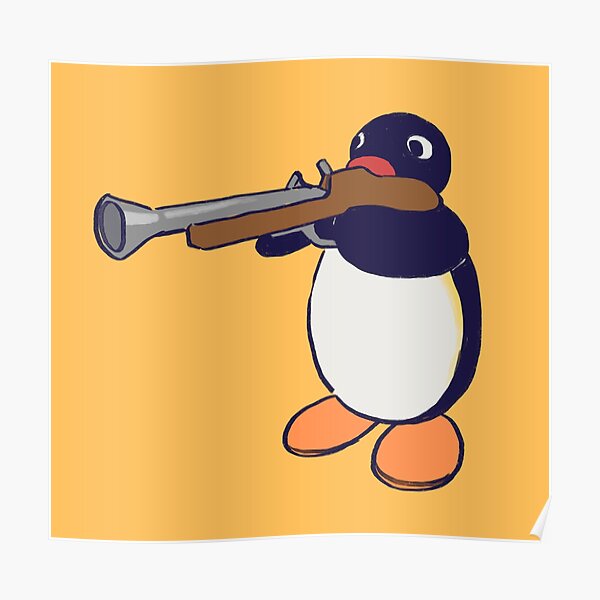 Póster «Dibujo un meme de pingüino de pistola (sin versión de texto ...