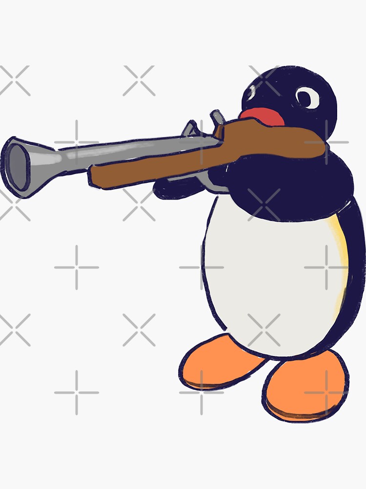 "I draw gun penguin meme (no text ver.)" Sticker for Sale by RansRoom ...