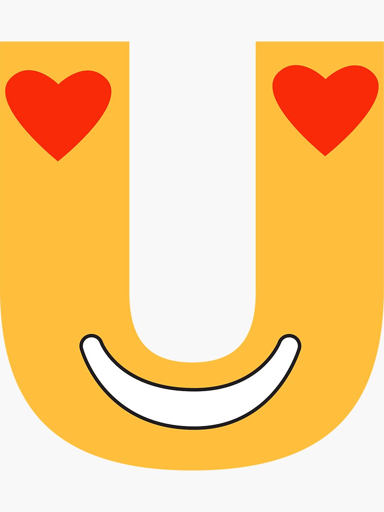 " funny custom emoji letter U" Sticker by HasnaaStore | Redbubble