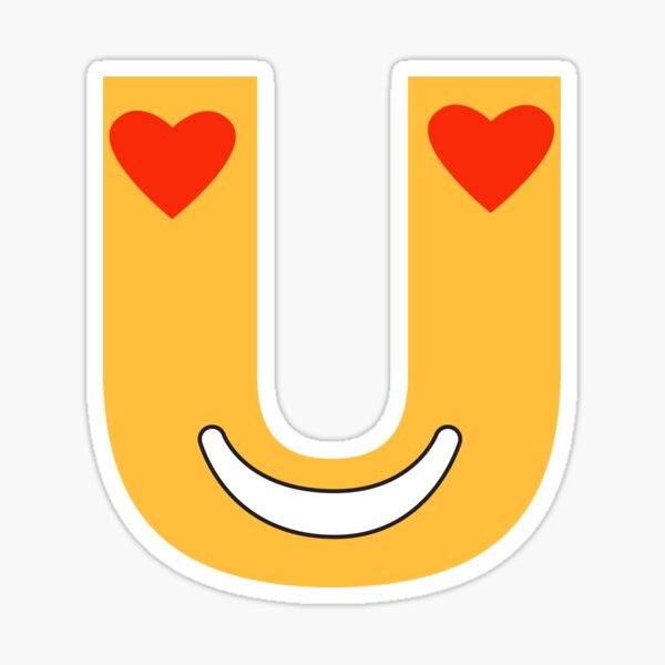 " funny custom emoji letter U" Sticker by HasnaaStore | Redbubble