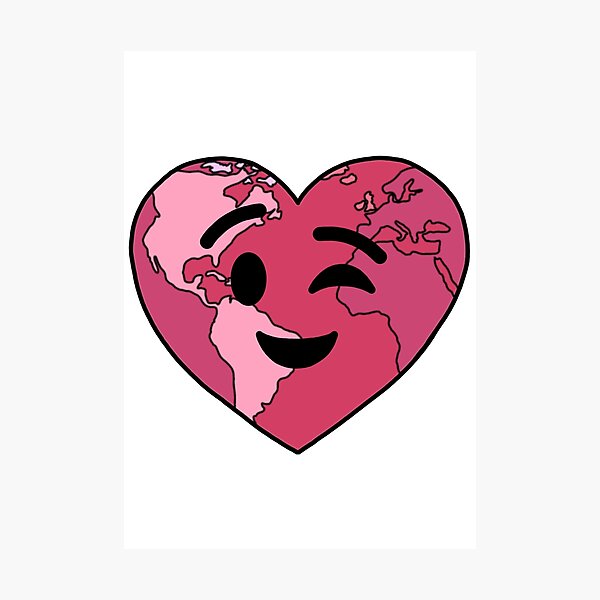 Lámina fotográfica «Corazón del mundo I corazón mundo I mapa del mundo ...