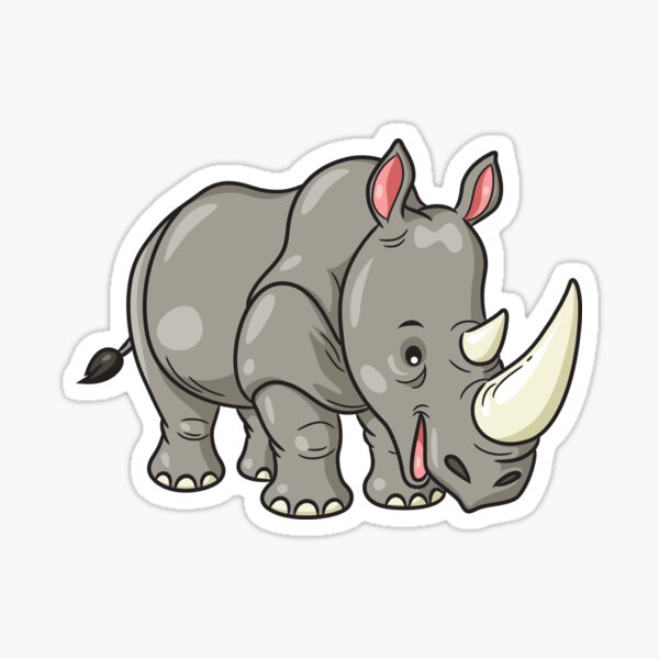 "Rhinoceros Rhino" Sticker by Emil1993 | Redbubble
