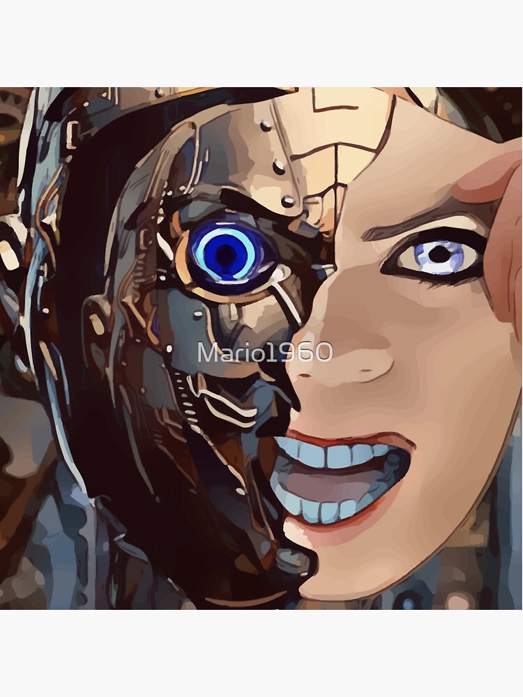 "cyborg" Sticker by Mario1960 | Redbubble