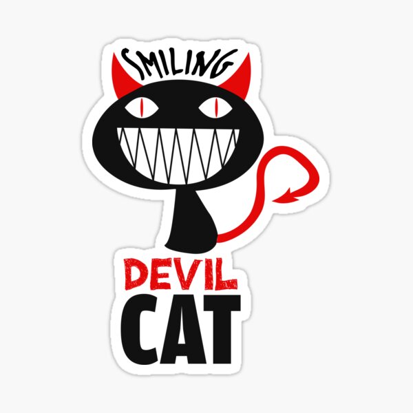 "Smiling Devil cat" Sticker by CreativeArt335 | Redbubble