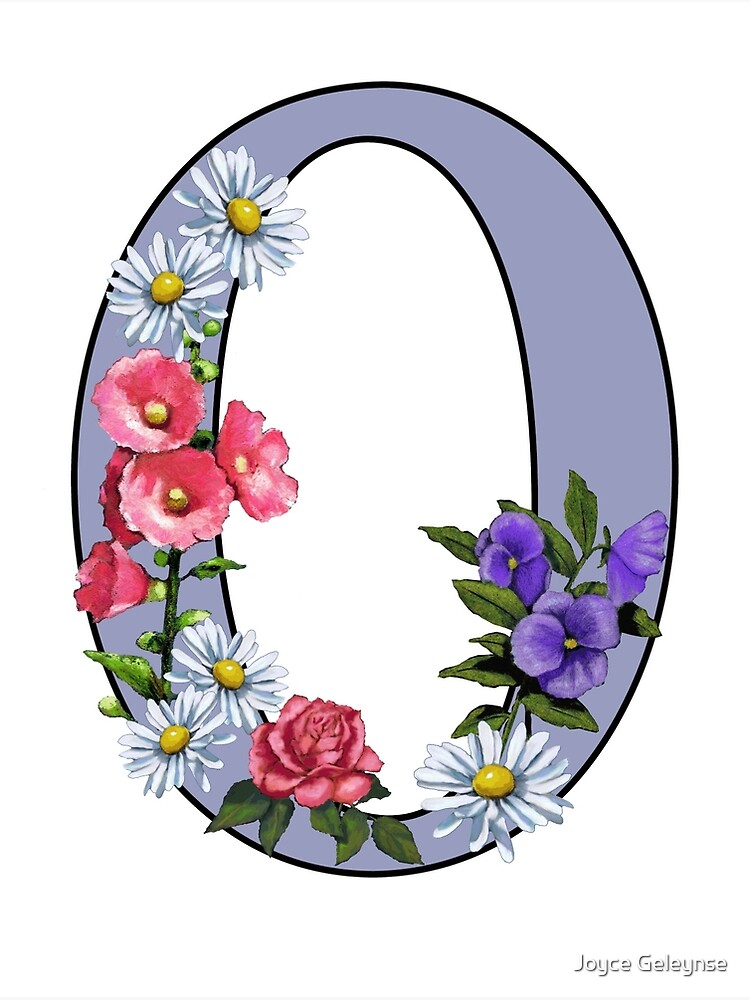 Póster «Letra inicial, letra, O, monograma, alfabeto, flor, decorado ...