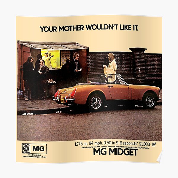 "MG MIDGET - ADVERT" Poster for Sale by ThrowbackM3 | Redbubble