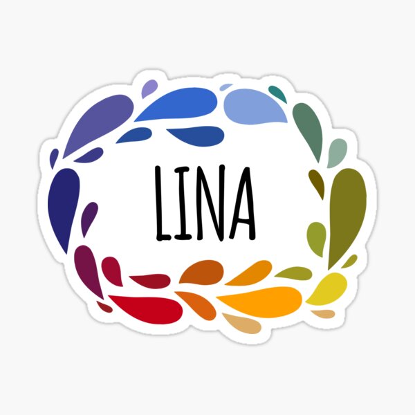 "Lina Name Cute Colorful Gift Named Lina" Sticker by kindxinn | Redbubble